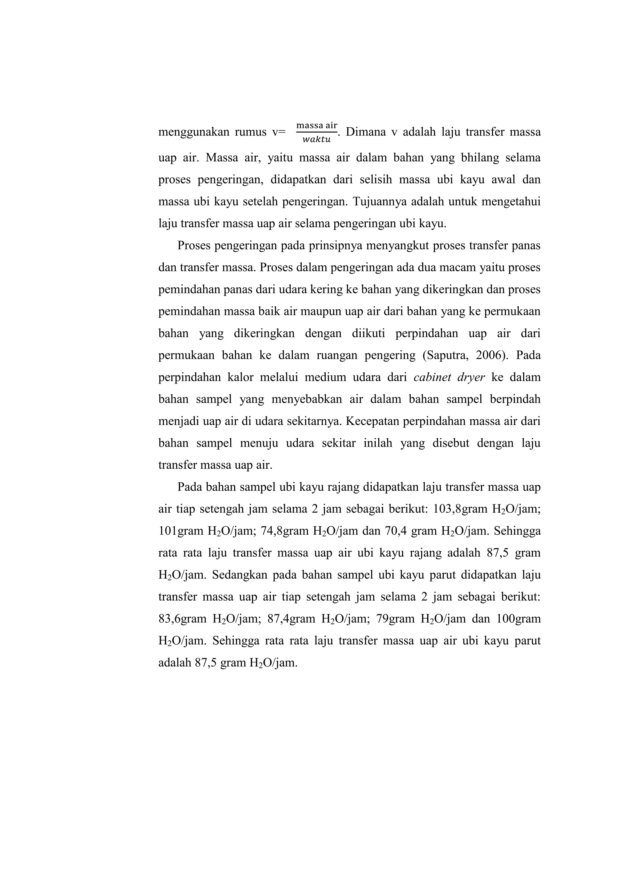 ITP UNS SEMESTER 2 Satop acara 3 Transfer Massa Uap Air Selama ...