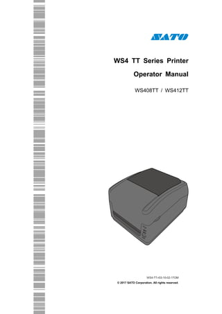 사토프린터 SATO WS4 열전사감열 데스크탑 바코드프린터 매뉴얼 | PDF