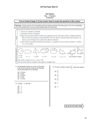 SAT past paper 2012 13 qp | PDF