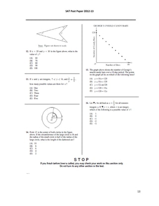 SAT past paper 2012 13 qp | PDF