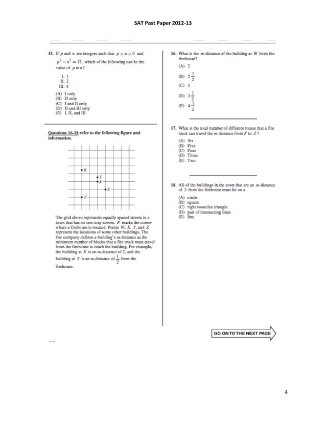 SAT past paper 2012 13 qp | PDF | Standardized Testing | Educational ...
