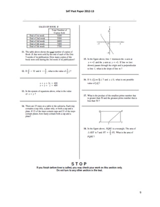 SAT past paper 2012 13 qp | PDF | Standardized Testing | Educational ...