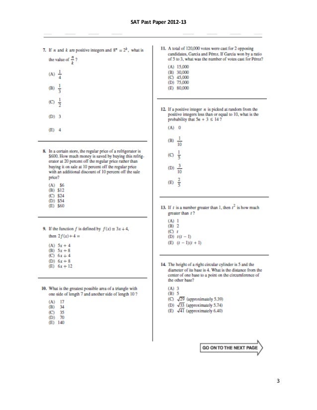 SAT past paper 2012 13 qp