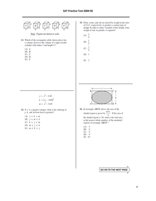 SAT practice test 2004 05 qp | PDF