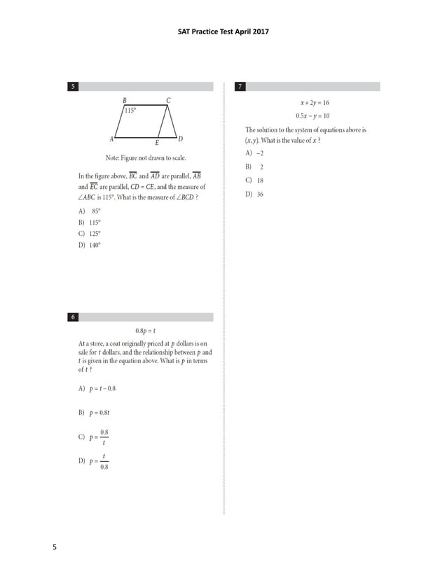 SAt practice test april 2017 qp | PDF