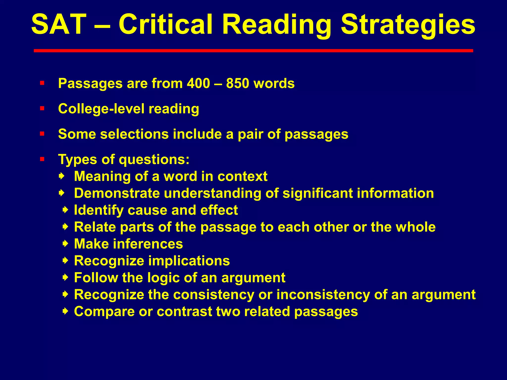 Sat prep act basics | PPTX