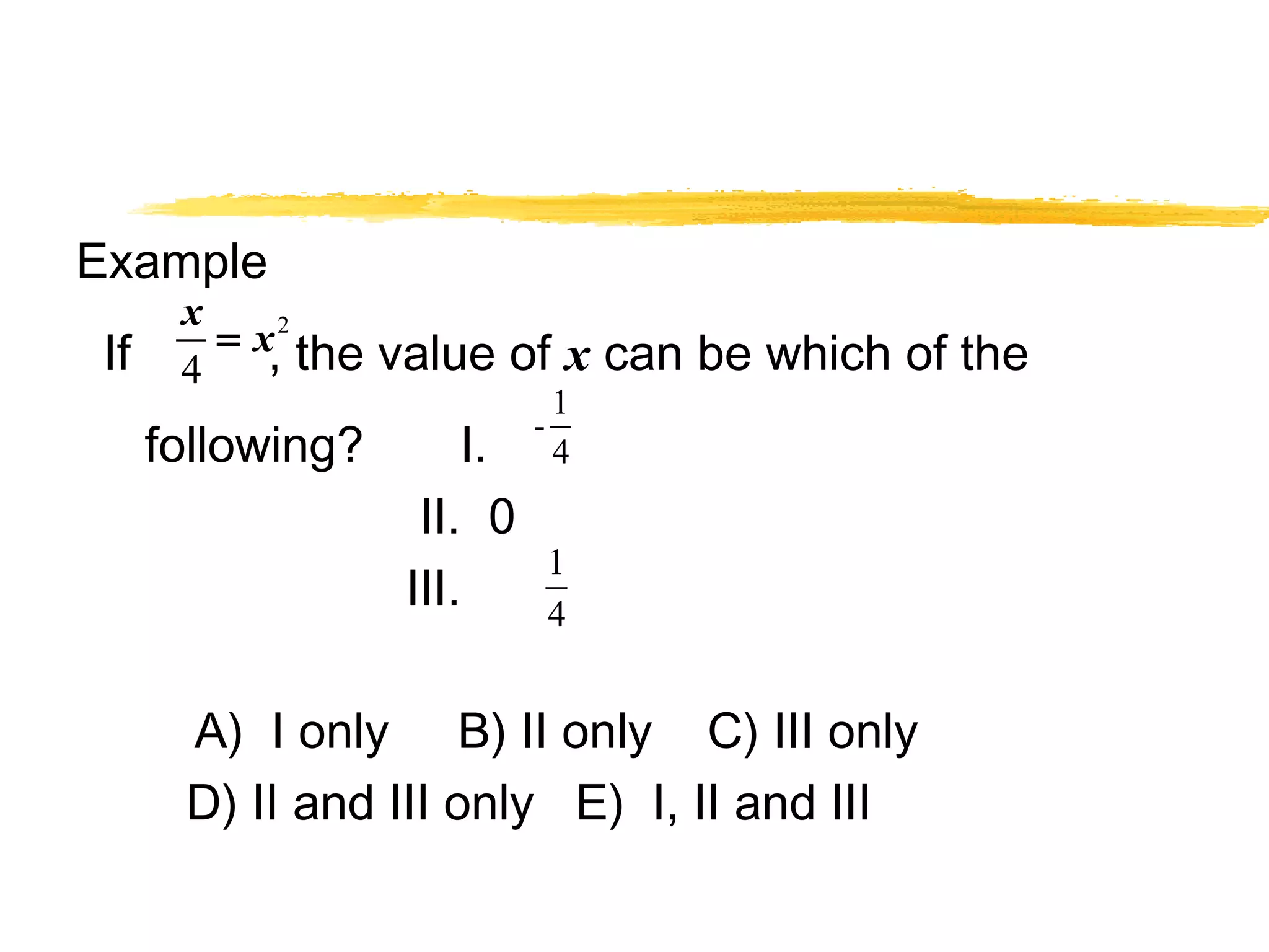 Sat questions with roman numeral answer format | PPT