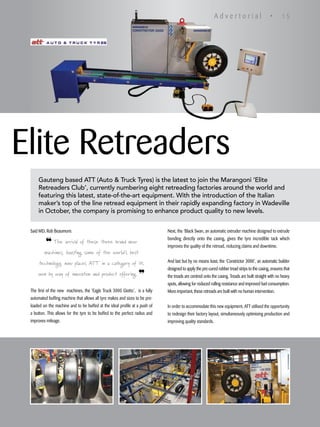 SA Treads Article - Auto & Truck Tyres join Elite Retreaders | PDF ...