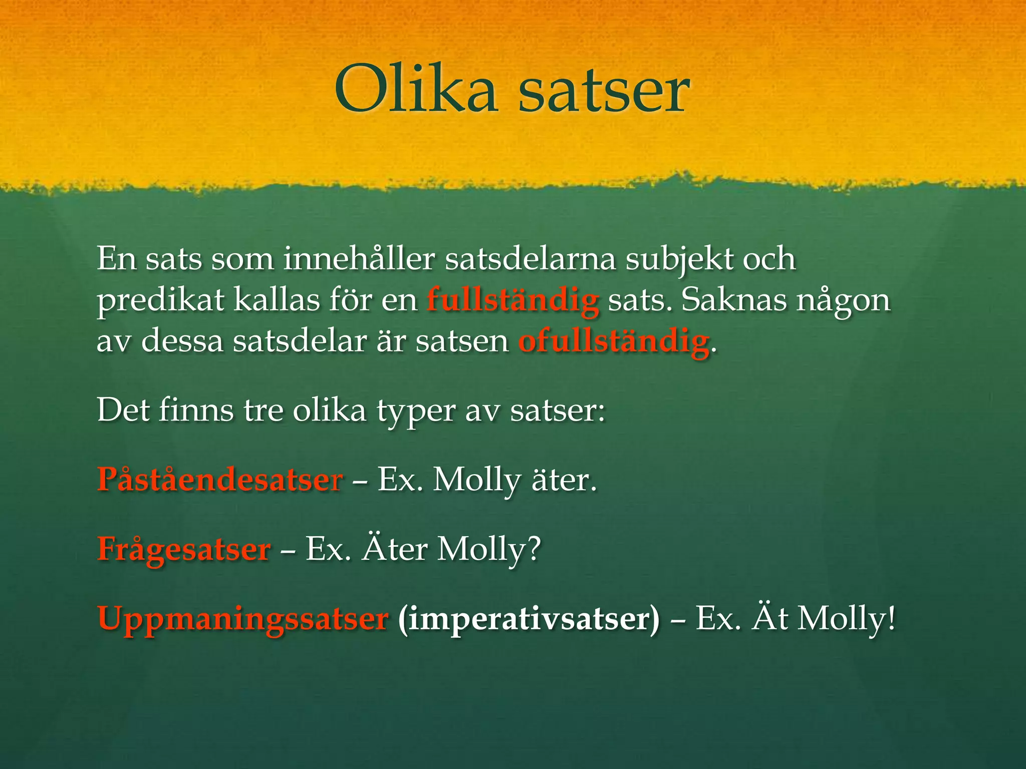 Satsdelar | PPTX