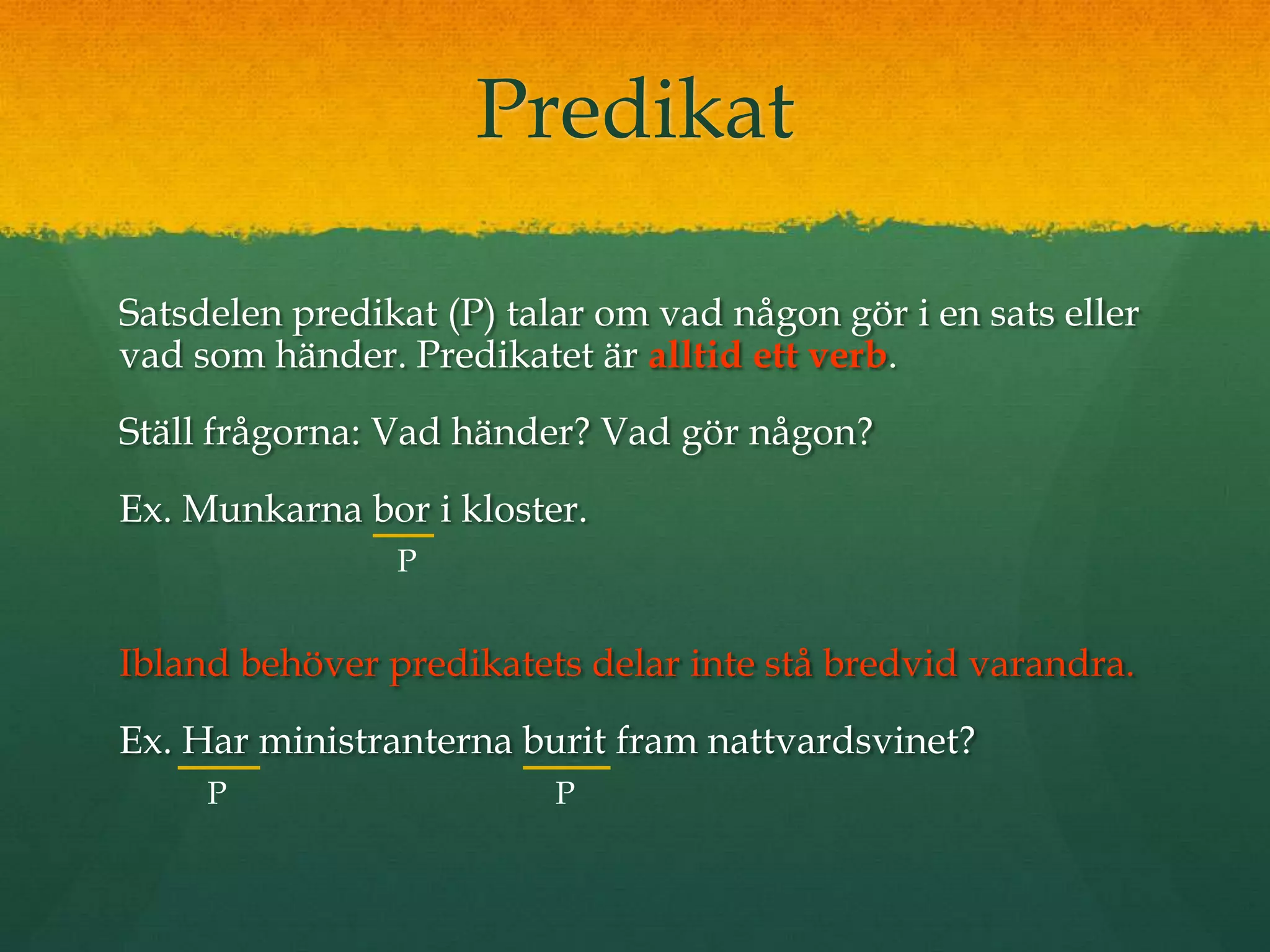Satsdelar | PPTX