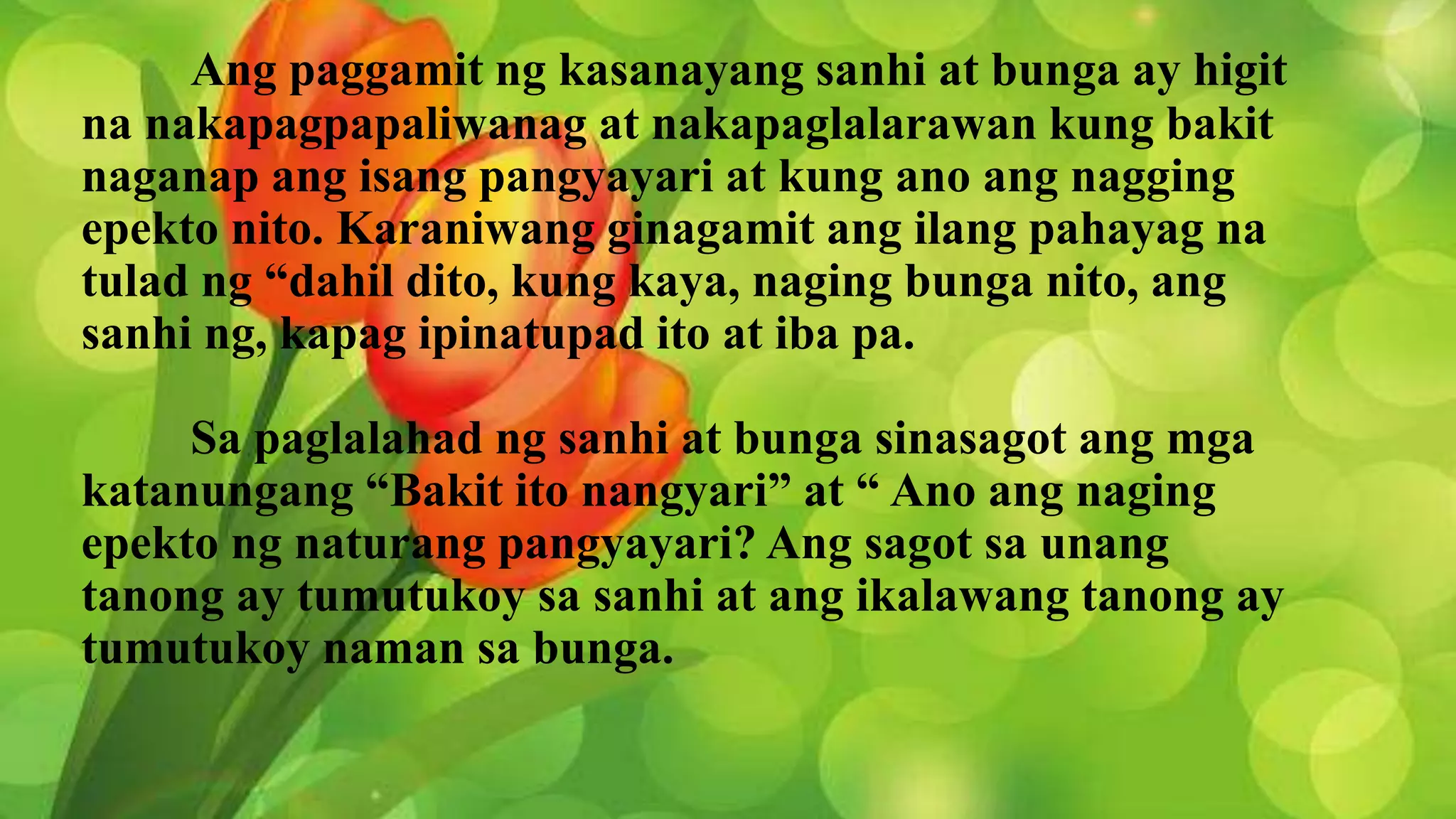 Sanhi at Bunga | PPTX