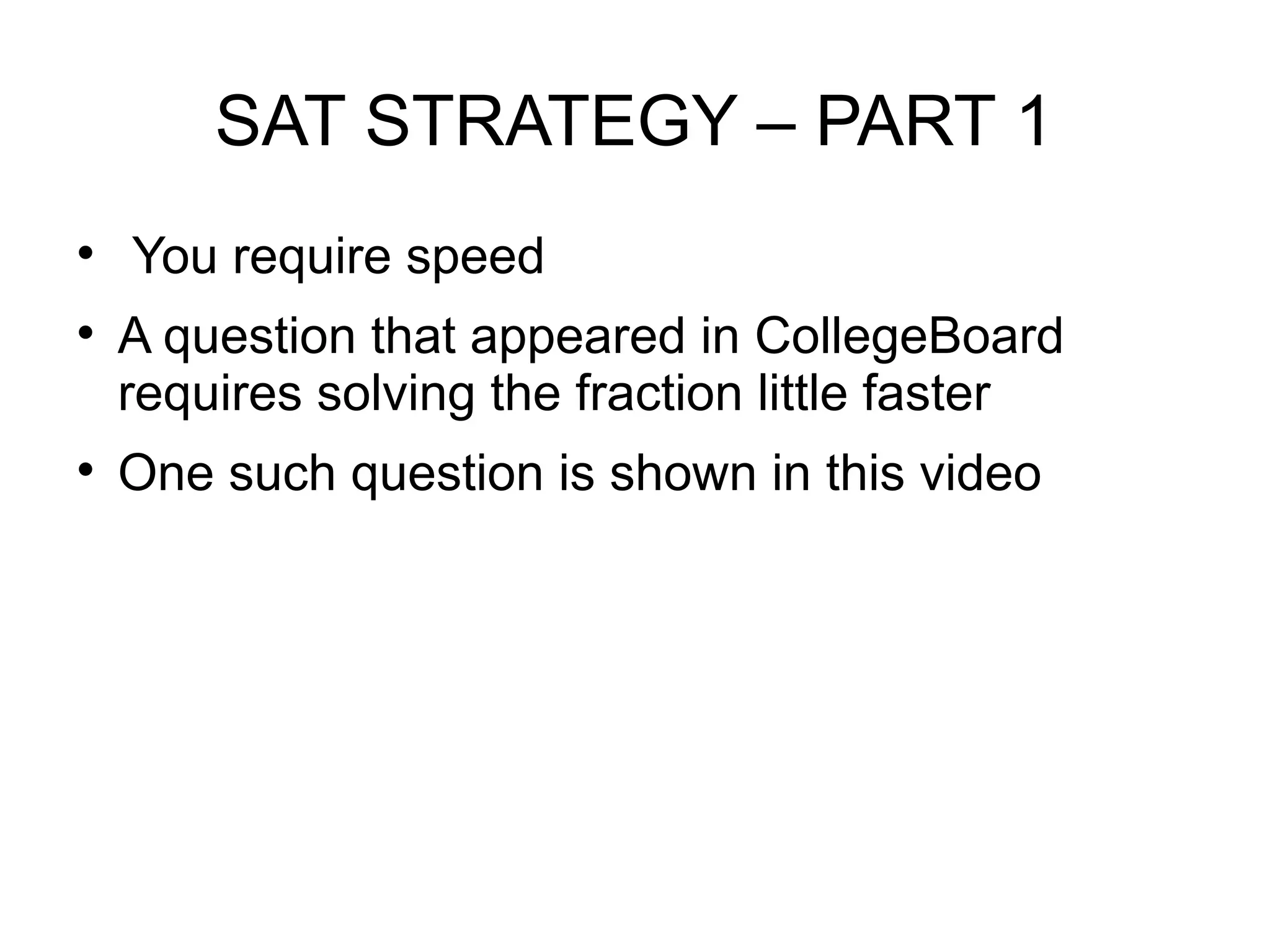 Sat strategy part1 | PPT