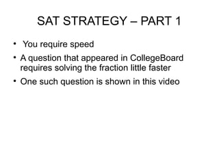 Sat strategy part1 | PPT