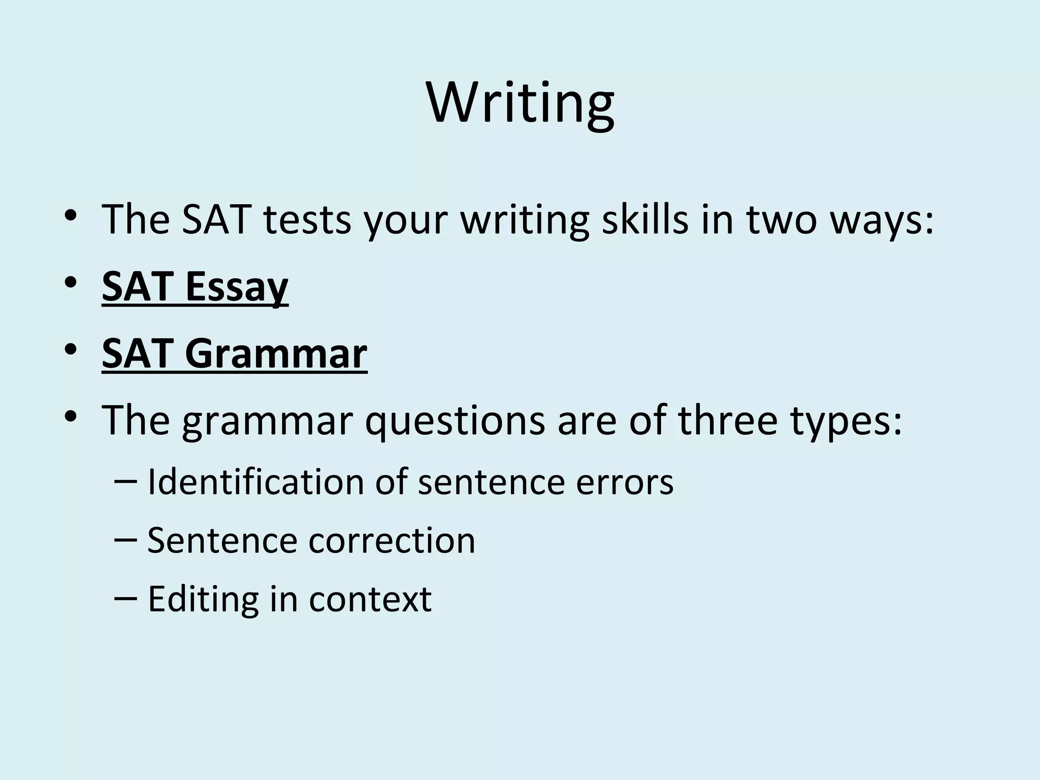 SAT Test Intro. | PPT