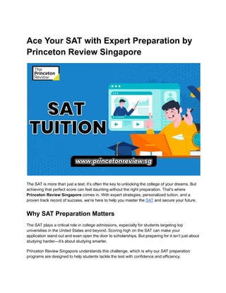 Ace the SAT with Princeton Review Singapore | PDF