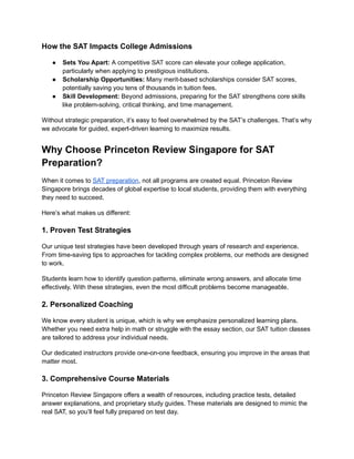 Ace the SAT with Princeton Review Singapore | PDF