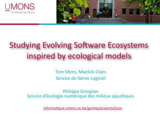 Studying Evolving Software Ecosystems Inspired by Ecological Models | PDF
