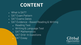 SAT TRAINING :- SAT EXAM PATTERN, SYLLABUS & QUESTIONS | PDF