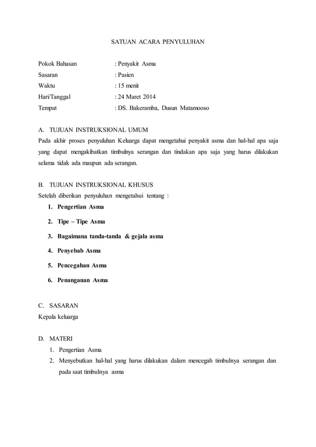 Satuan acara penyuluhan | DOCX