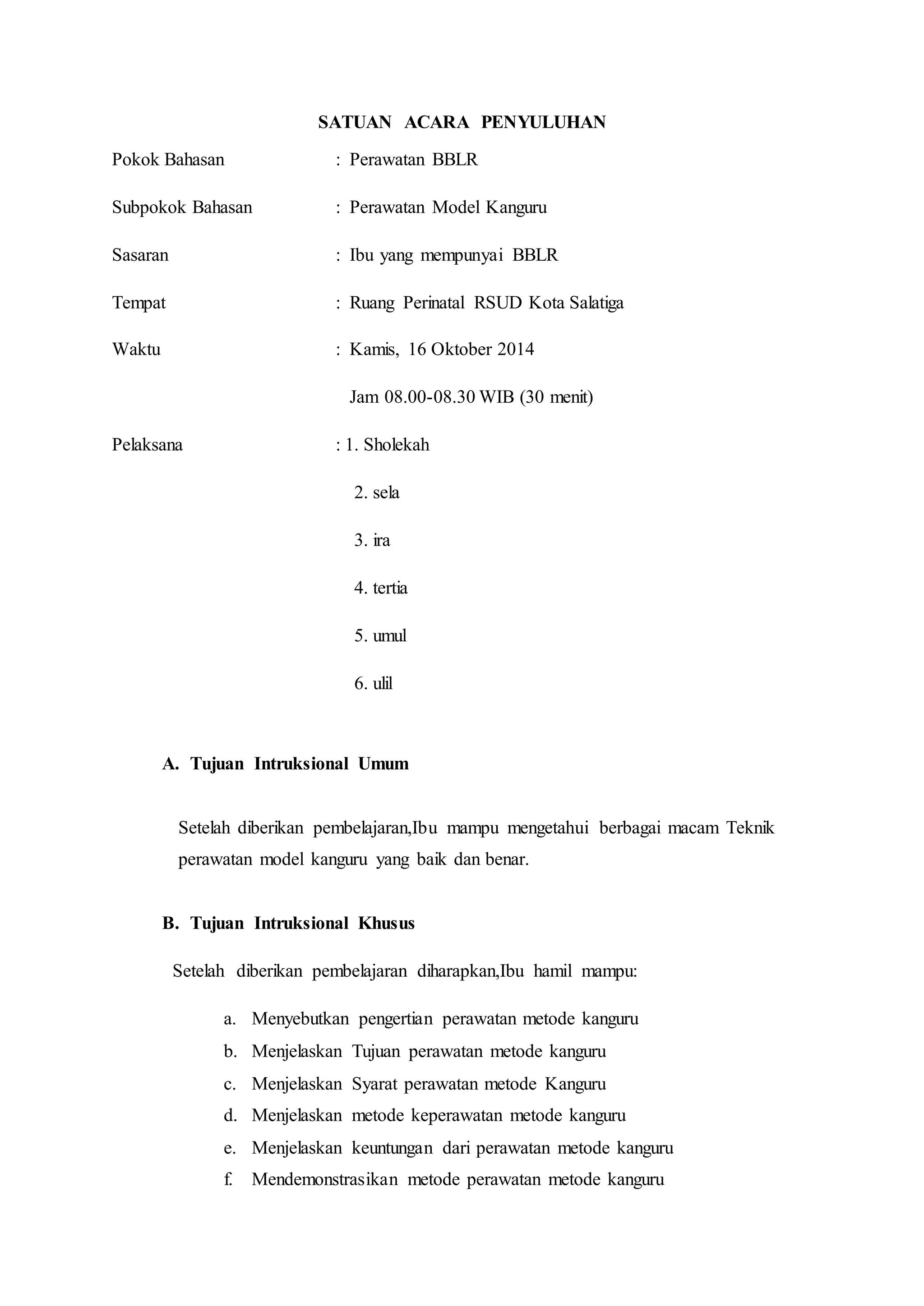 SAP METODE KANGURU | DOCX