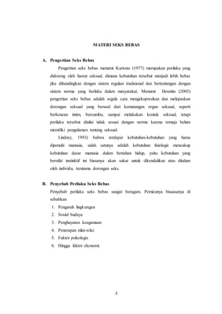 Satuan acara penyuluhan seks bebas | DOCX
