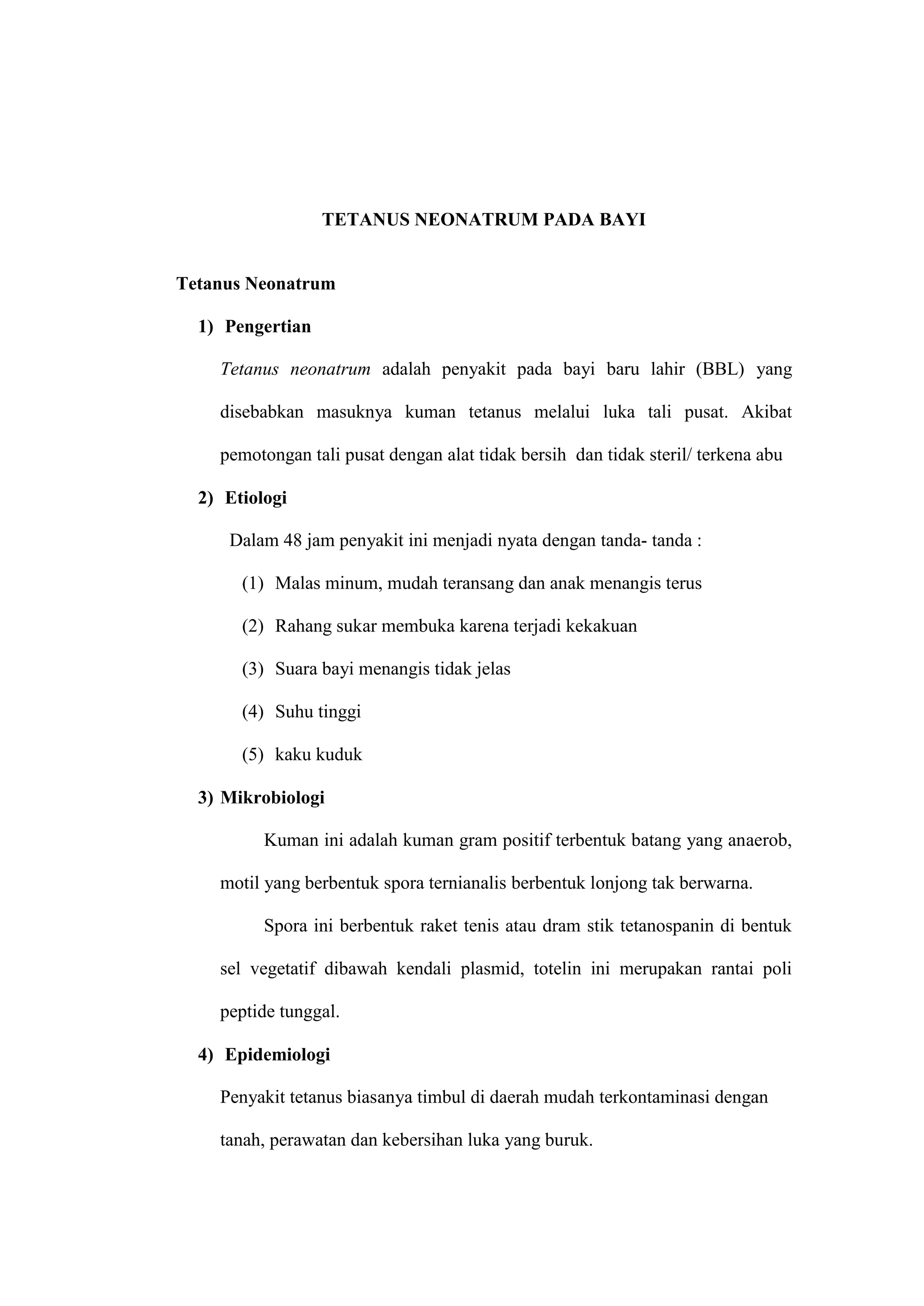 Satuan acara penyuluhan tetanus neonatrum | DOCX