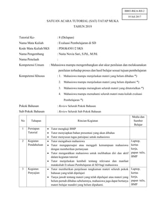 SAT EVALUASI PEMBELAJARAN DI SD | PDF