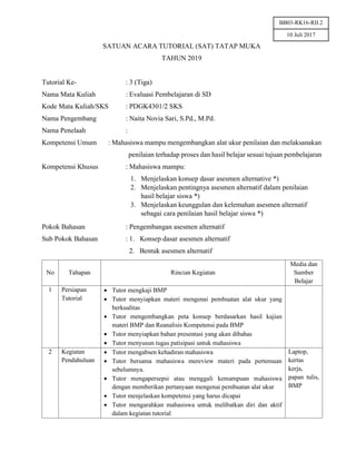 SAT EVALUASI PEMBELAJARAN DI SD | PDF