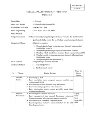 SAT EVALUASI PEMBELAJARAN DI SD | PDF