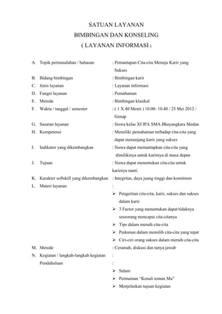 Satuan layanan bk karir | DOCX