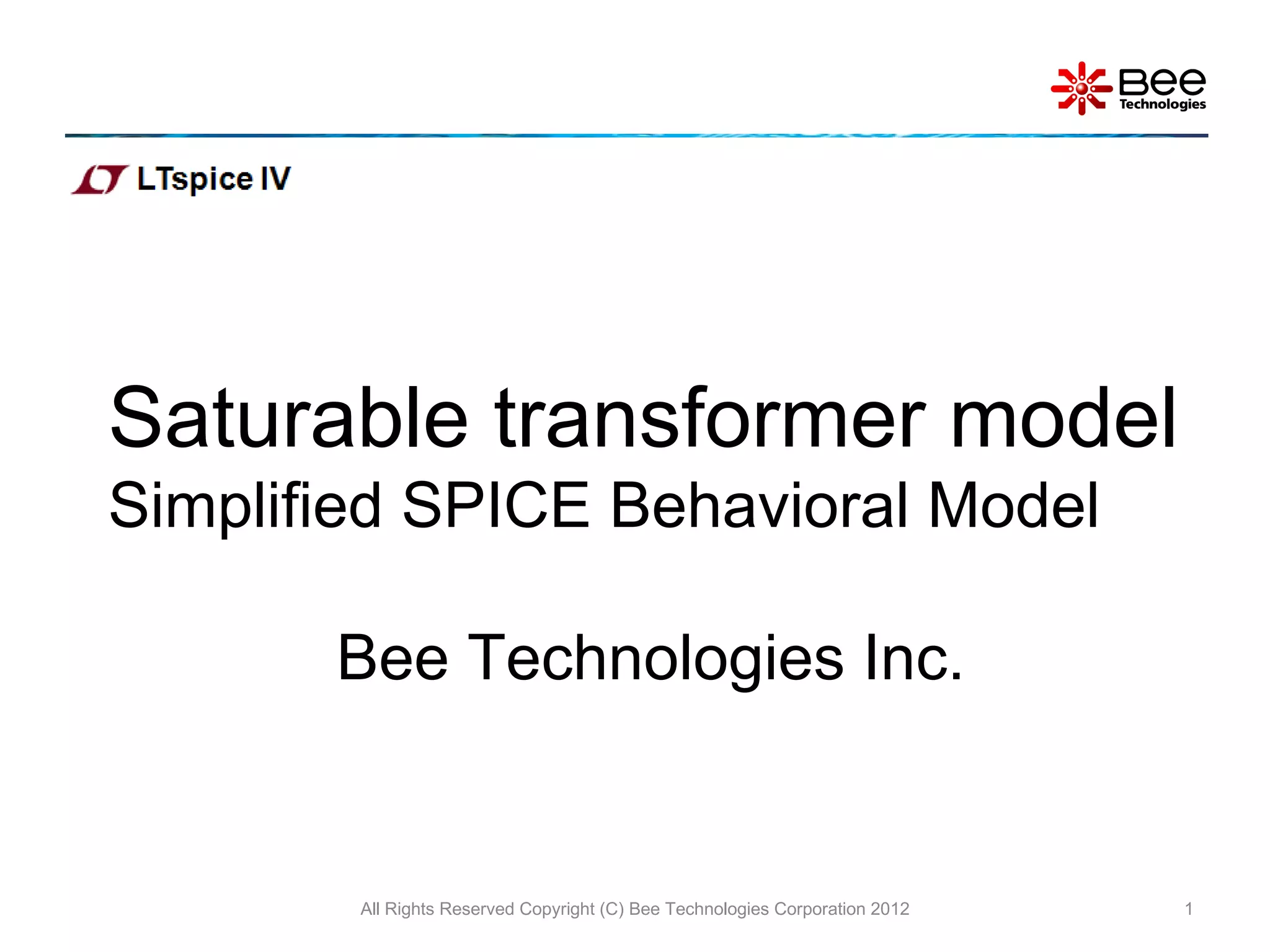 Simple Model of Transformer using LTspice | PPT