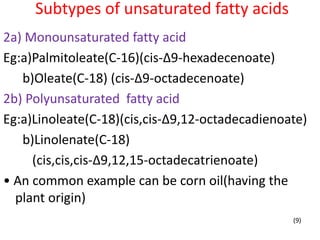 Saturated and unsaturated fatty acids | PPTX