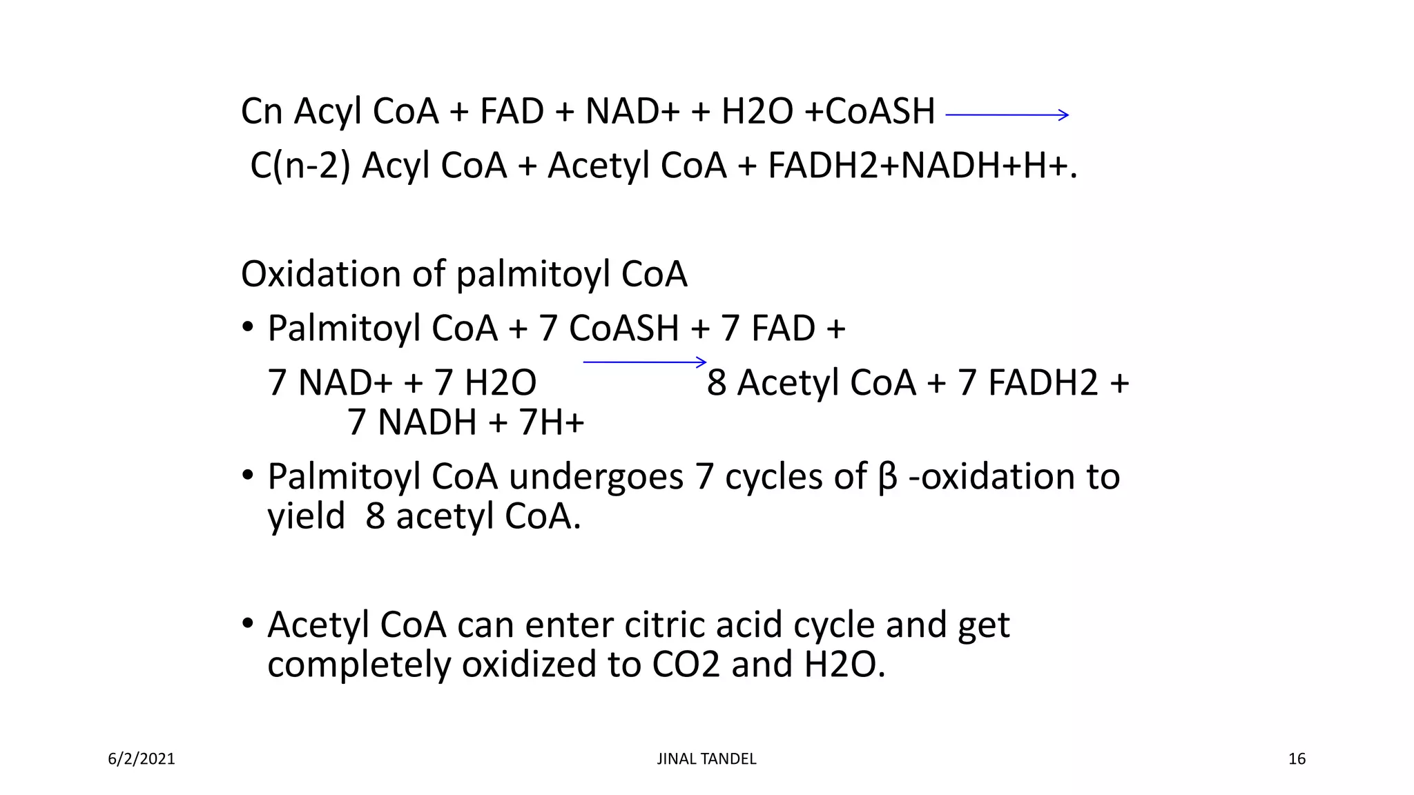 Saturated fatty acid β oxidation | PPTX