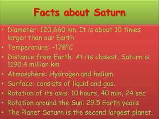 Saturn | PPTX | Space and Astronomy | Science