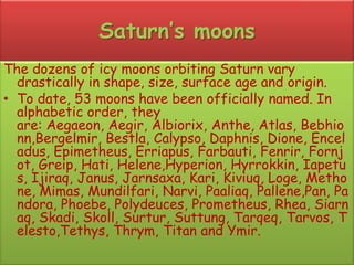 Saturn | PPTX | Space and Astronomy | Science