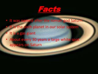 Saturn Planet School Project