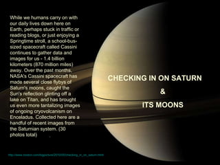 Saturn and its Moons | PPT