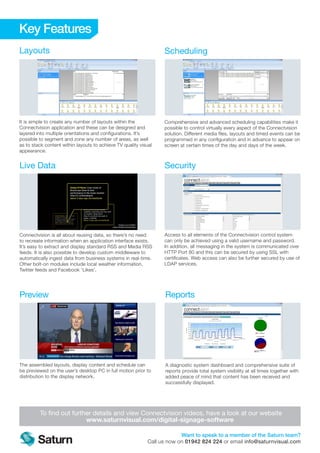 Saturn Digital Signage Software - Connectvision | PDF | Computer Software and Applications ...