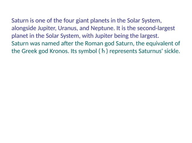 Saturn_Presentation ix a presentation hh | PPTX