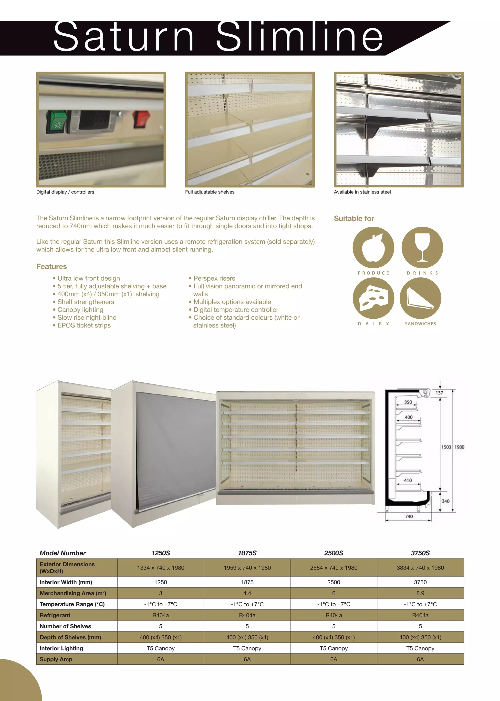 Capital Cooling: Saturn Slimline Remote Multideck Display Chillers | PDF