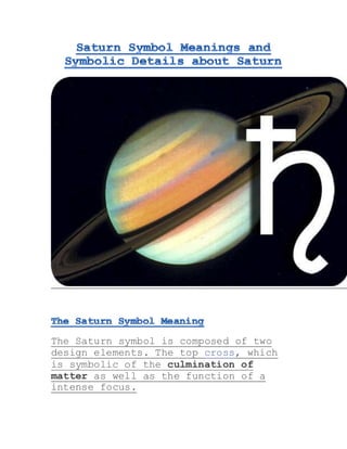 Saturn symbol meanings and symbolic details about saturn . | DOCX