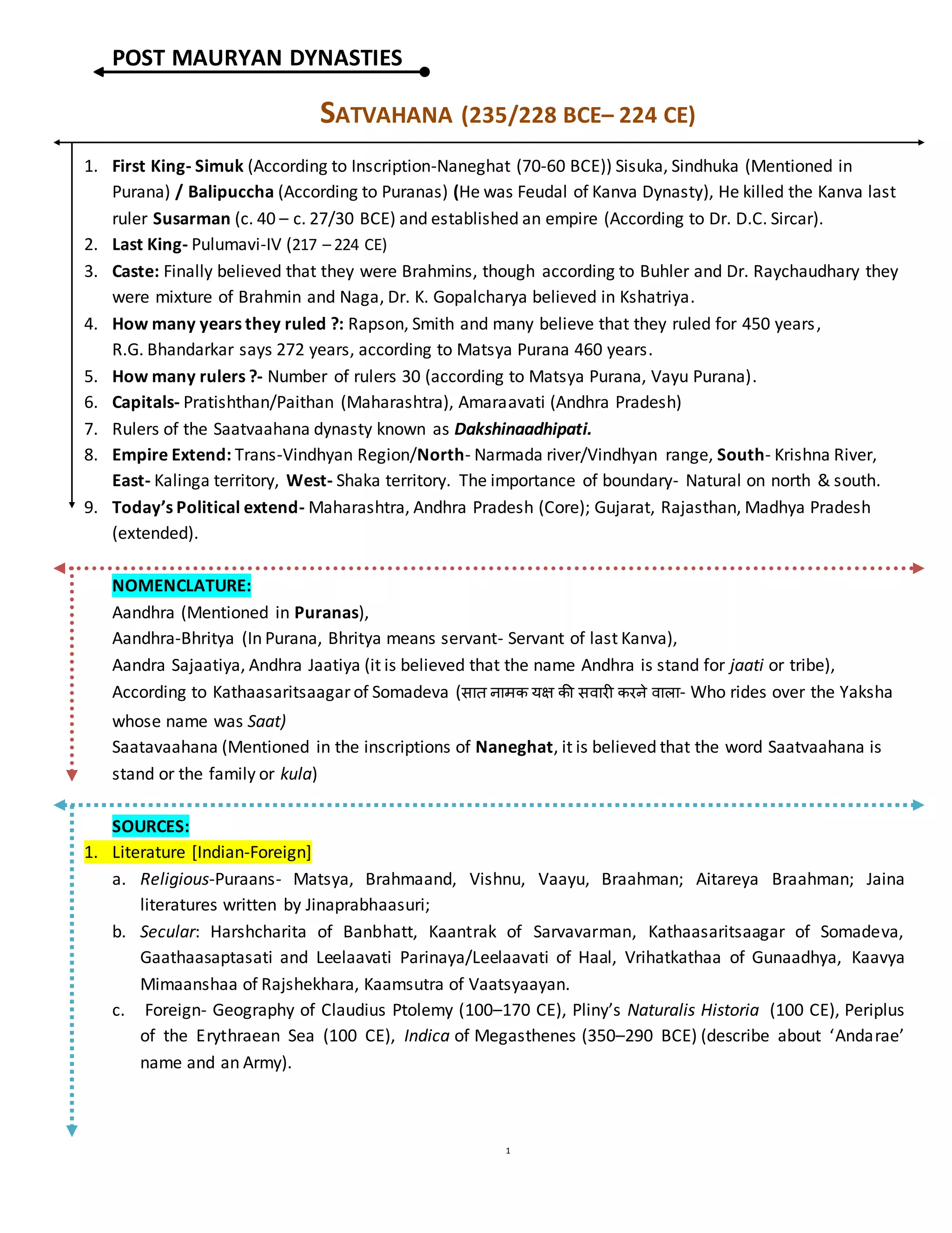 History of the Satvahana Dynasty | DOCX