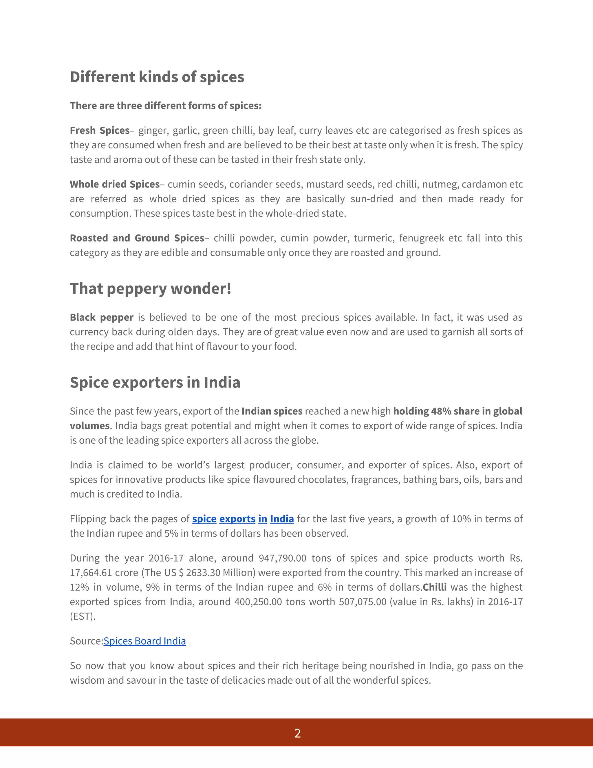Astounding facts about Indian Spices | Satvam Nutrifoods | PDF