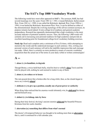 Sat vocab | PDF