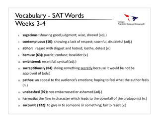 SAT Vocabulary | PDF