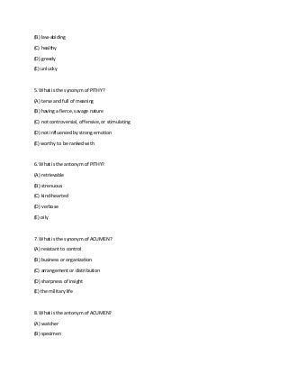 Sat Vocabulary Builder | PDF