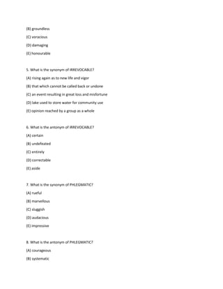 Sat Vocabulary Flashcards With Pictures | PDF