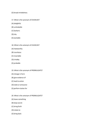 Sat Vocabulary Flashcards With Pictures | PDF