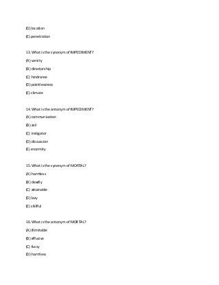 Sat Vocabulary List | PDF