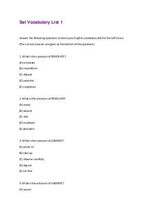 Sat Vocabulary List 1 | PDF
